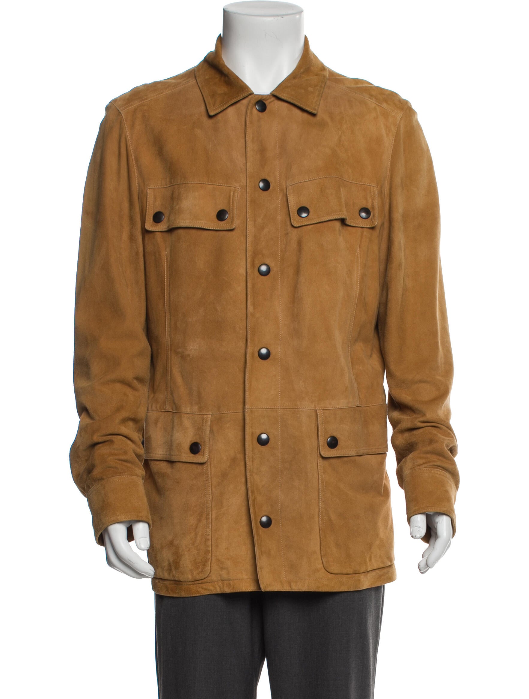 Polo Ralph Lauren Goat Leather Plaid Print Utility Jacket - Neutrals ...