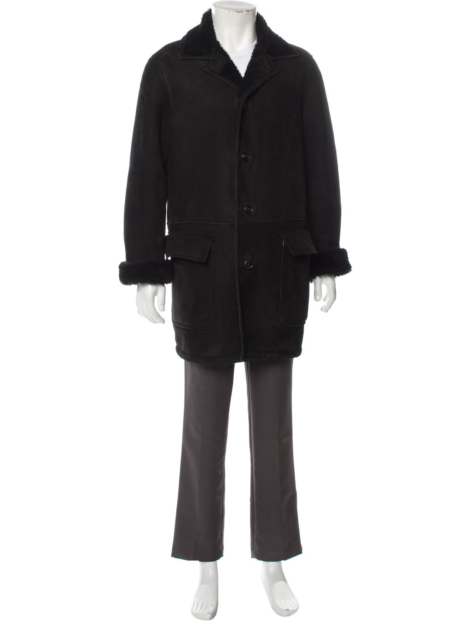 Polo Ralph Lauren Lamb Fur Overcoat - Black Outerwear, Clothing ...