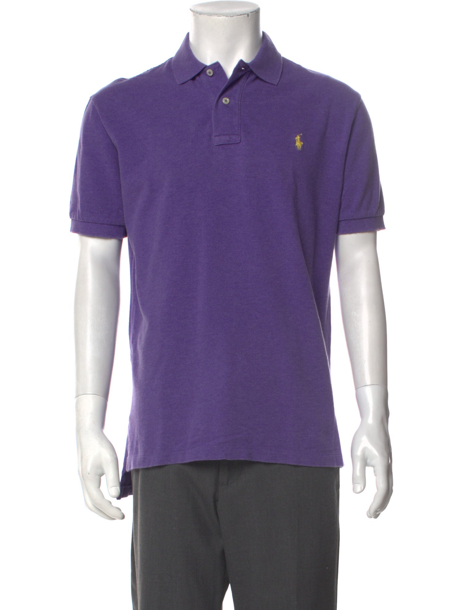 Polo Ralph Lauren Collar Short Sleeve Polo Shirt - Purple Polos ...