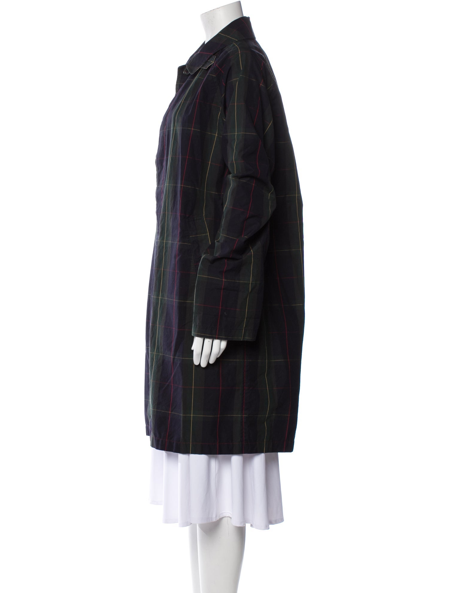 Paul Smith Plaid Print Trench Coat w/ Tags - Black Coats, Clothing ...