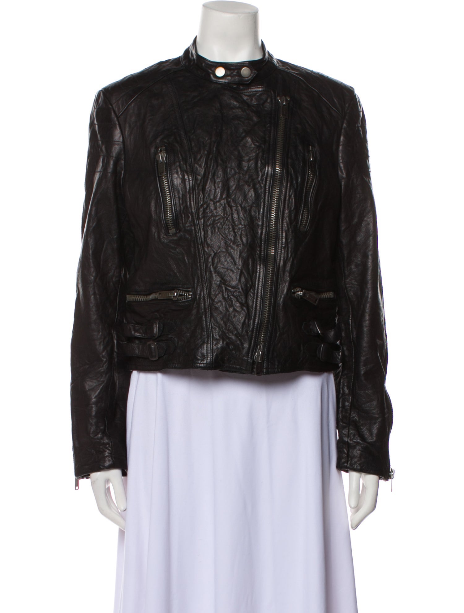 Polo Ralph Lauren Goat Leather Biker Jacket - Black Jackets, Clothing ...