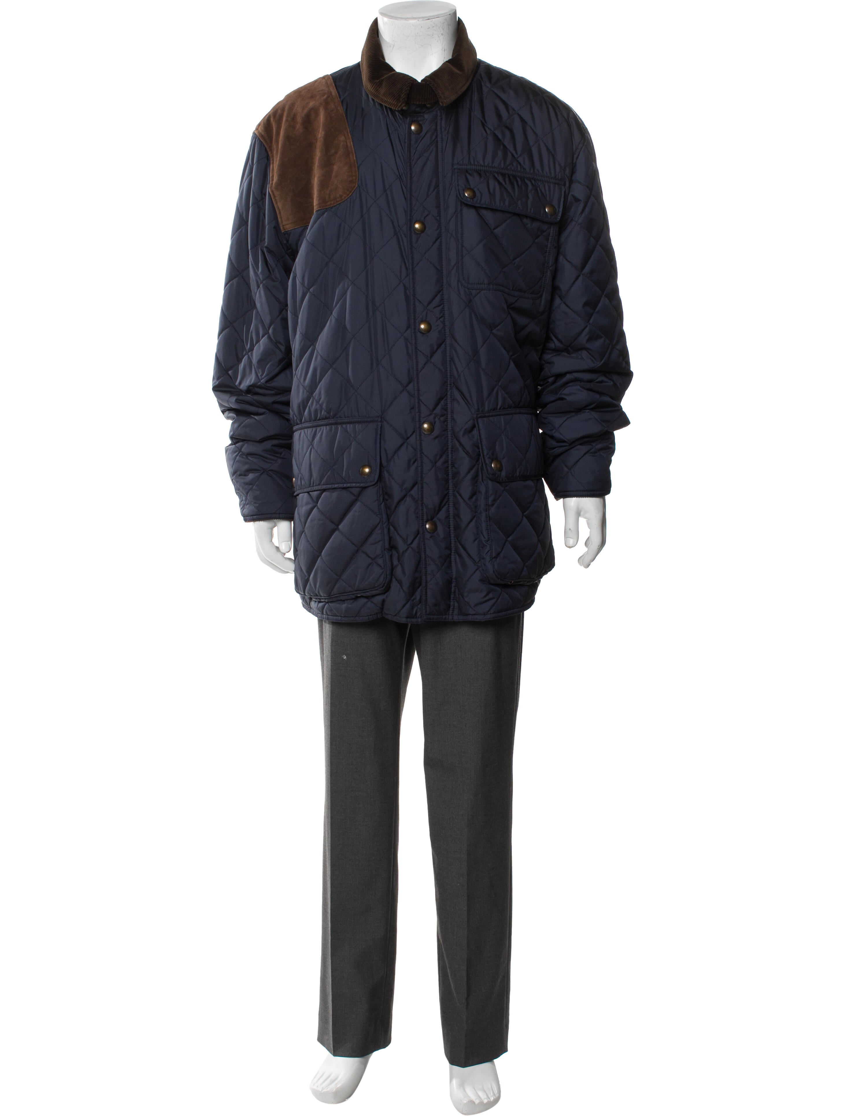 Polo Ralph Lauren Colorblock Pattern Parka - Blue Outerwear, Clothing ...