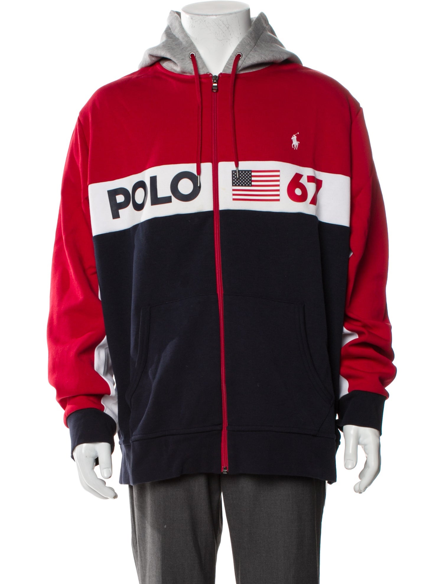 Polo Ralph Lauren Colorblock Pattern Crew Neck Hoodie - Blue ...