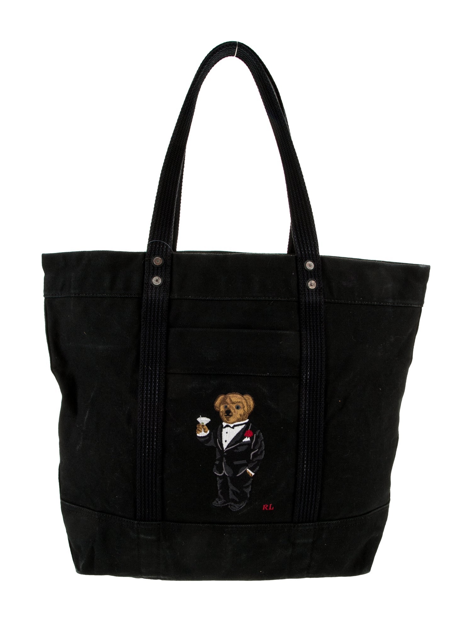 Polo Ralph Lauren Canvas Shoulder Bag - Black Shoulder Bags, Handbags ...