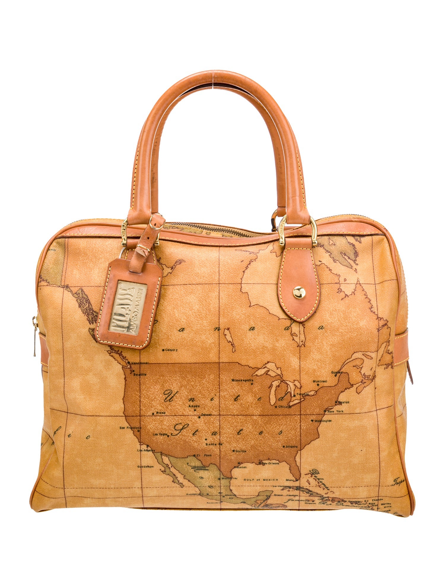 Prima Coated Canvas Map Handle Bag - Yellow Handle Bags, Handbags ...