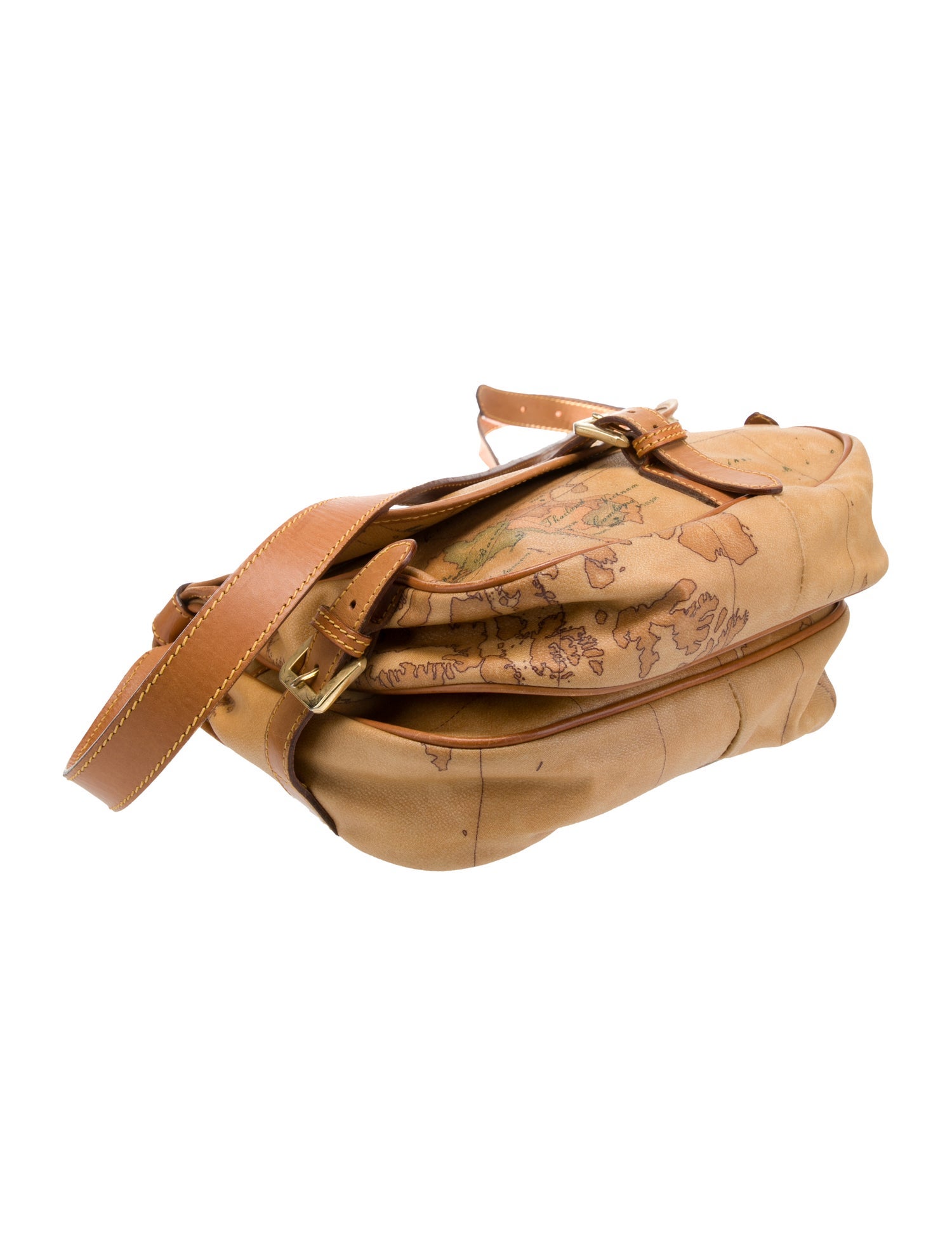 Prima Classe Leather World Map Crossbody Bag - Orange Shoulder Bags ...