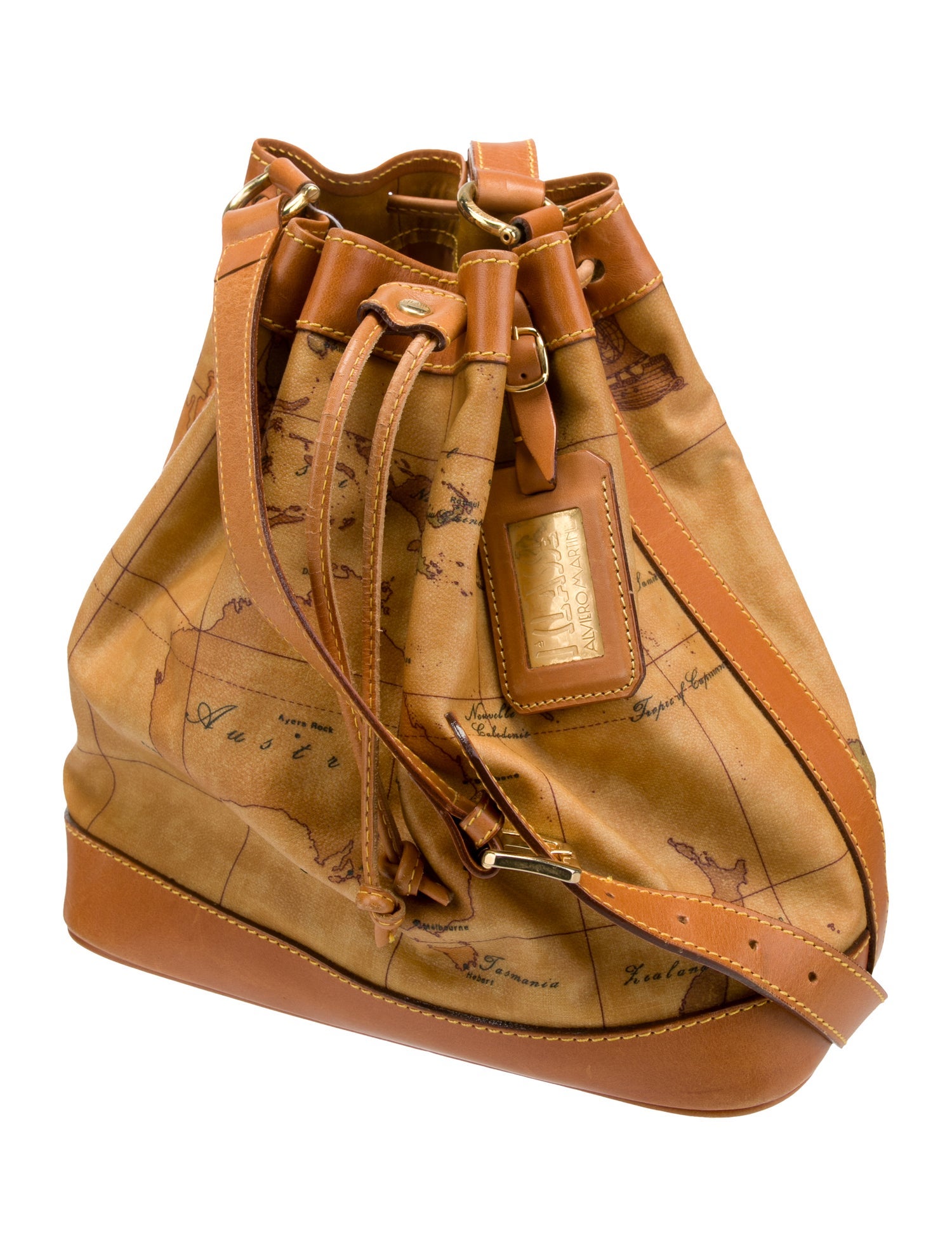 Prima Classe World Map Bucket Bag - Orange Bucket Bags, Handbags ...