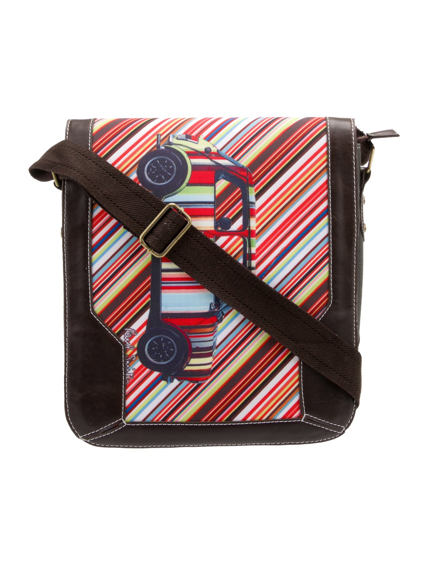 Paul Smith Leather-Trimmed Crossbody Bag - Grey Crossbody Bags ...