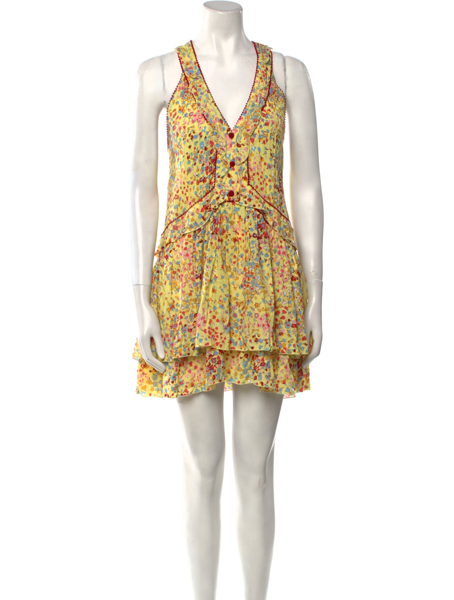 Poupette St Barth Floral Print Mini Dress w/ Tags - Yellow Dresses ...