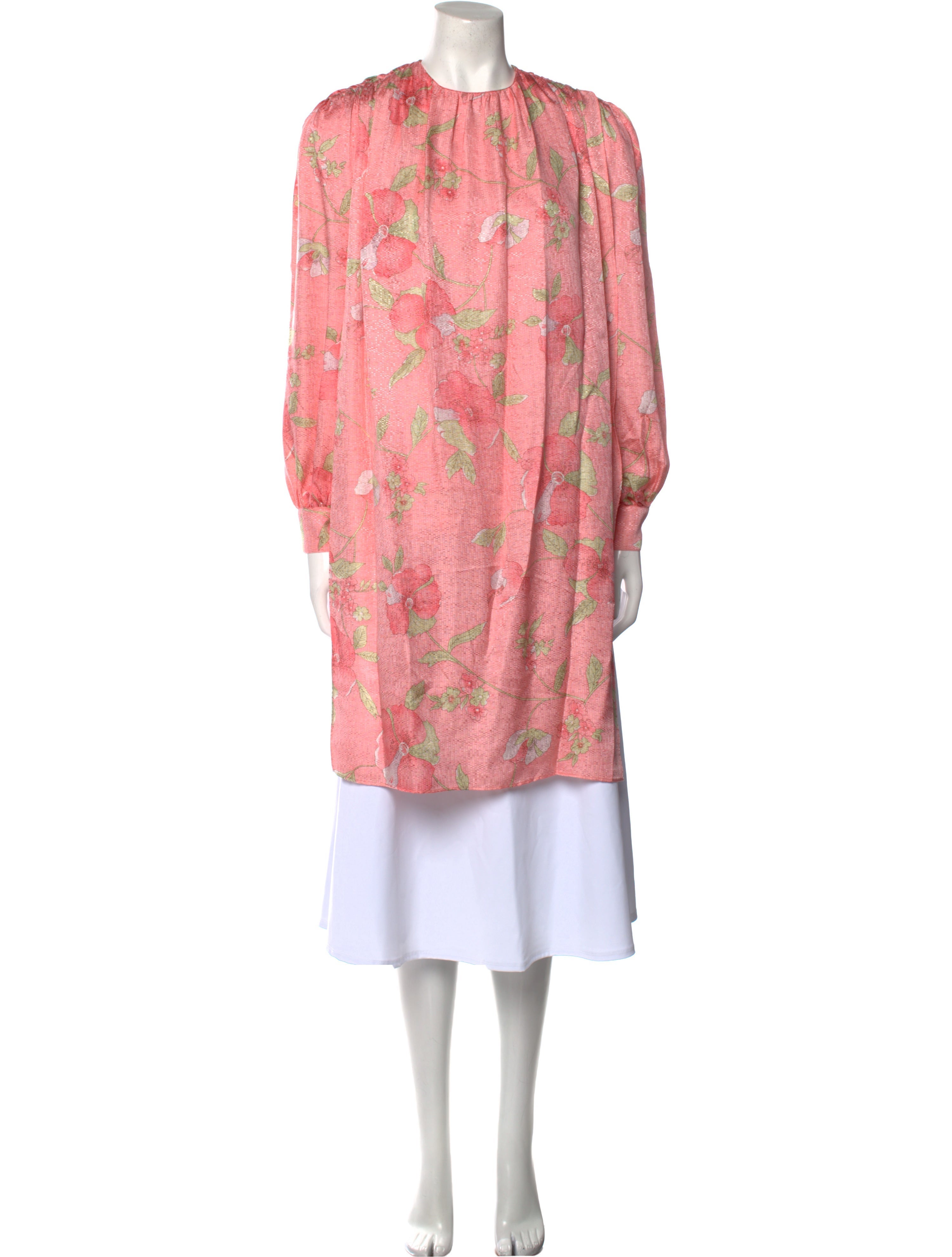 Pushbutton Silk Floral Print Tunic w/ Tags - Pink Tops, Clothing - WPSHB20362 | The RealReal