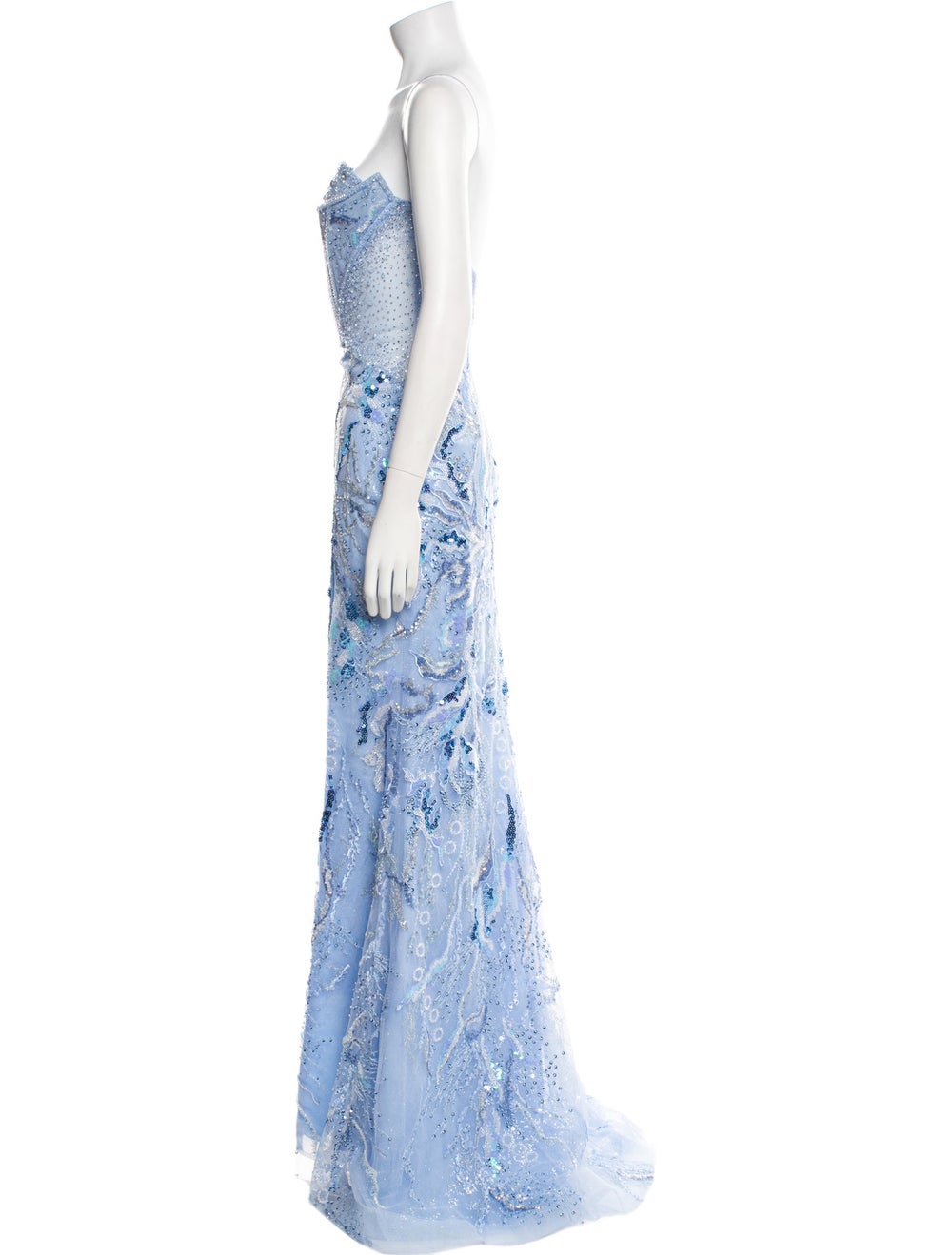 Portia & Scarlett Evening Gown Blue Beaded, Sequin & … - Gem