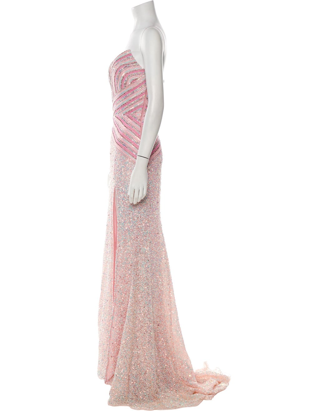 Portia & Scarlett Evening Gown Pink Patterned Beaded,… - Gem