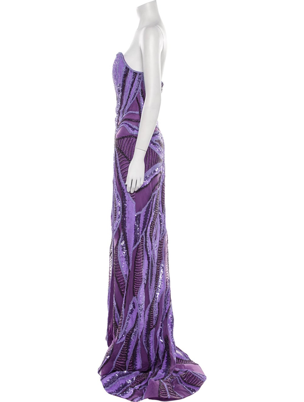 Portia & Scarlett Evening Gown Purple Beaded, Sequin … - Gem