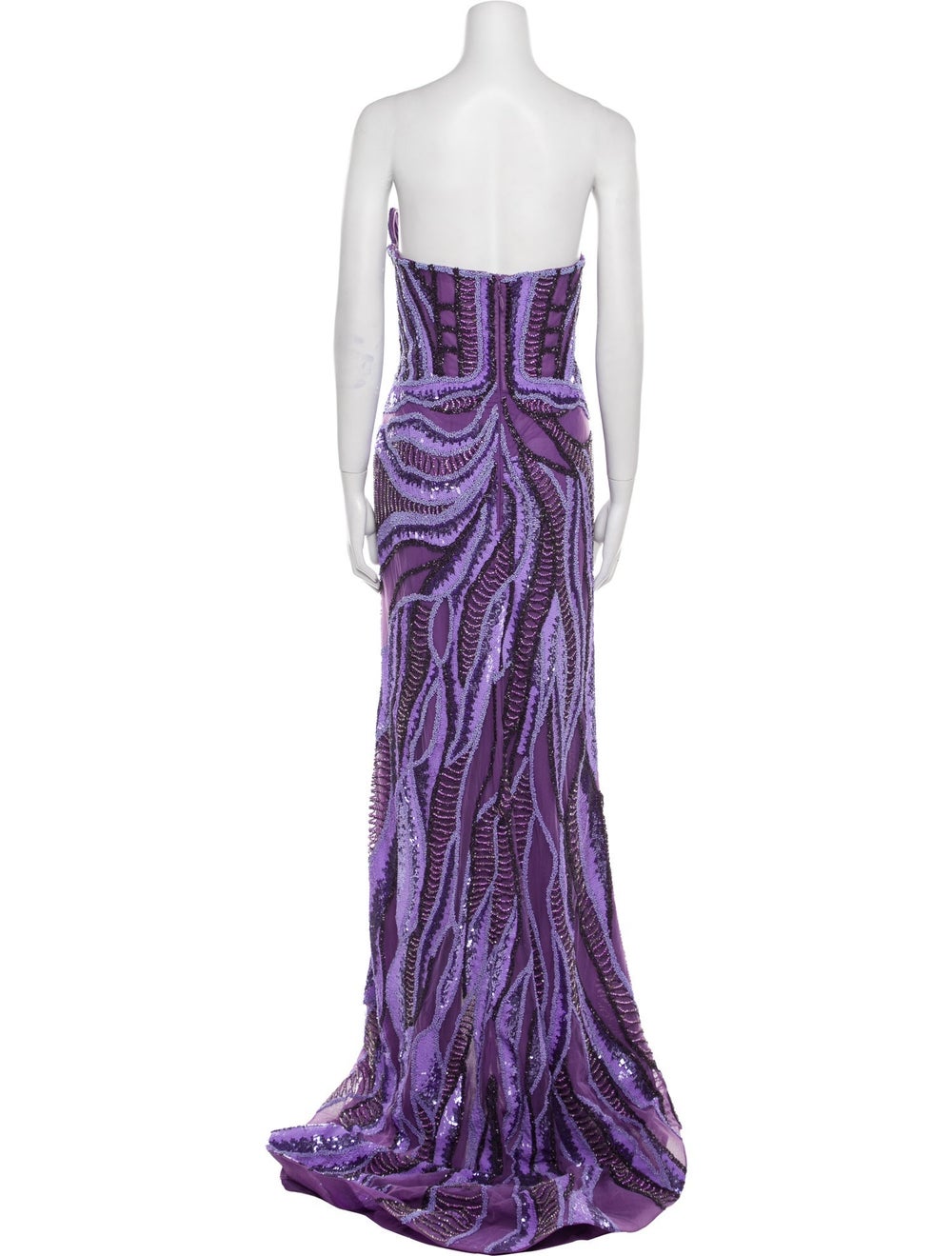 Portia & Scarlett Evening Gown Purple Beaded, Sequin … - Gem