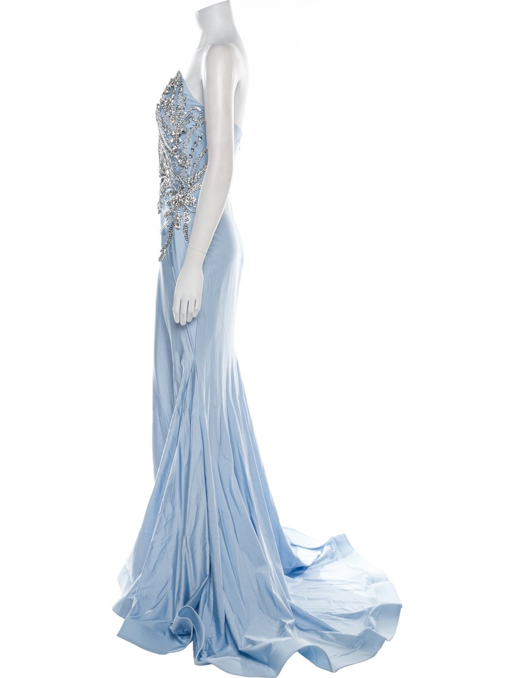 Portia & Scarlett Evening Gown Blue Beaded & Crystal … - Gem