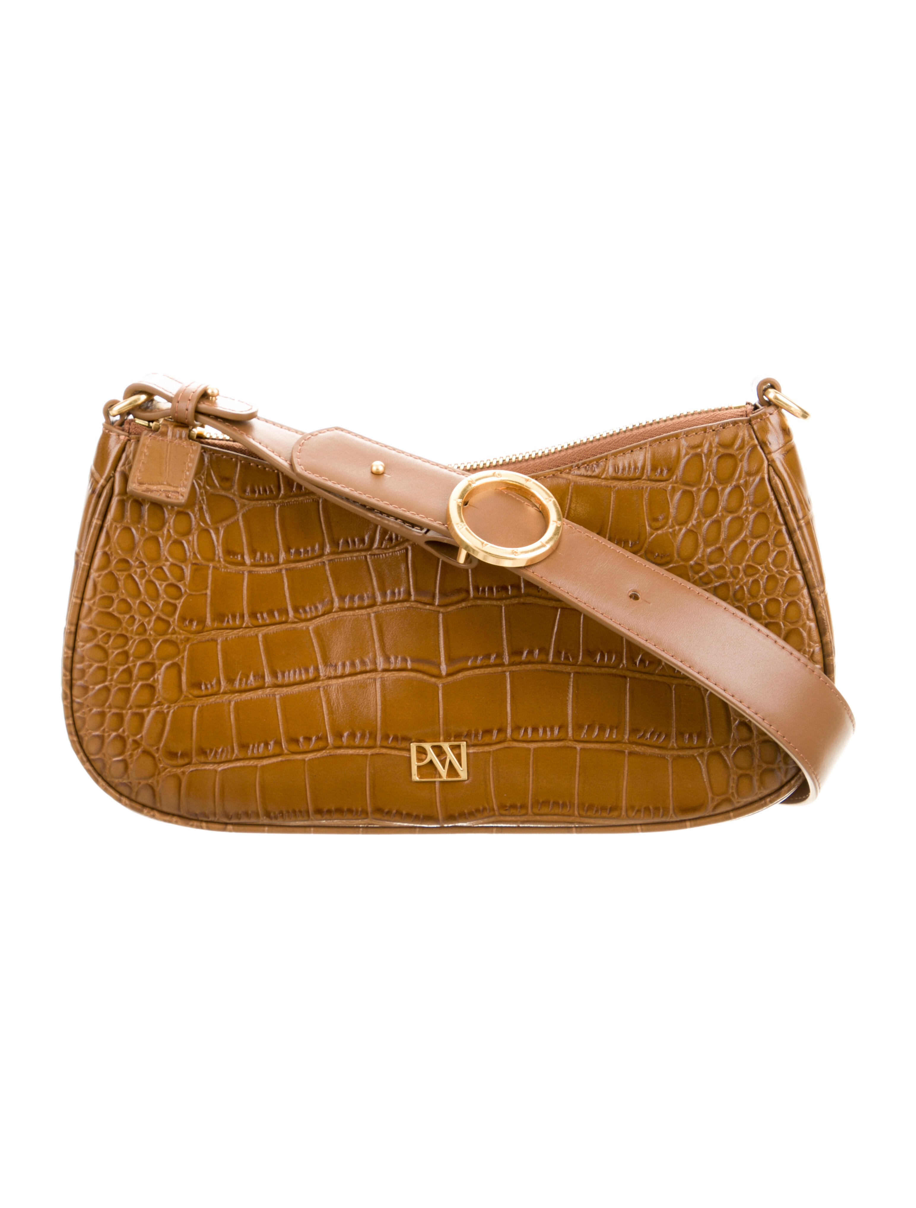 Parisa Wang Embossed Leather Shoulder Bag - Brown Shoulder Bags ...