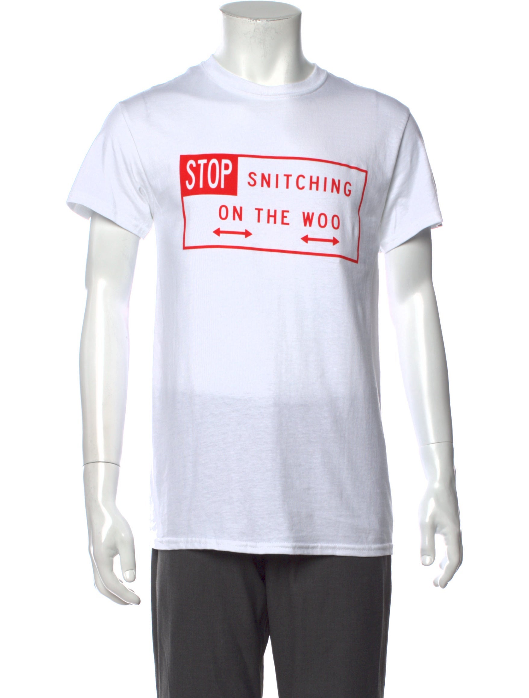 Pop Smoke x Vlone 'Stop Snitching' Graphic Print T-Shirt - White T ...