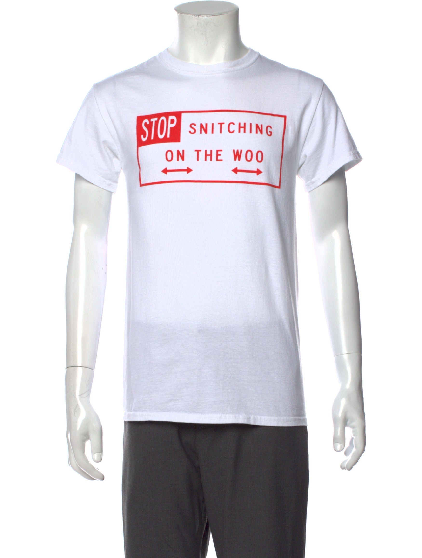 Pop Smoke x Vlone 'Stop Snitching' Graphic Print T-Shirt - White T ...