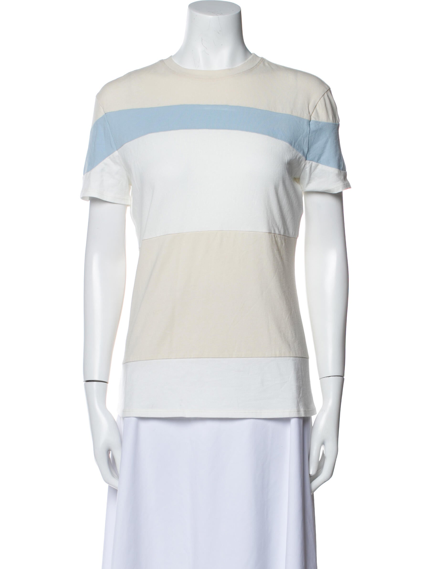 Proenza Schouler White Label Colorblock Pattern Crew Neck Top ...
