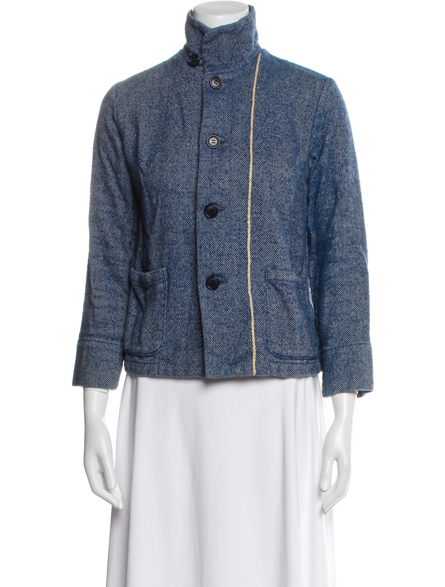 Pure Blue Japan Tweed Pattern Denim Jacket - Blue Jackets, Clothing ...