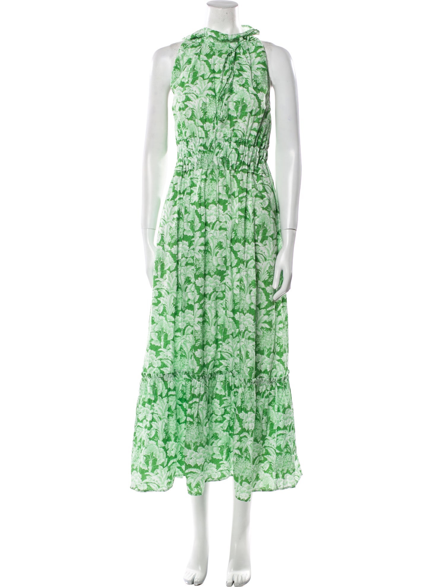 Pearl by Lela Rose Floral Print Long Dress - Green Dresses, Clothing ...