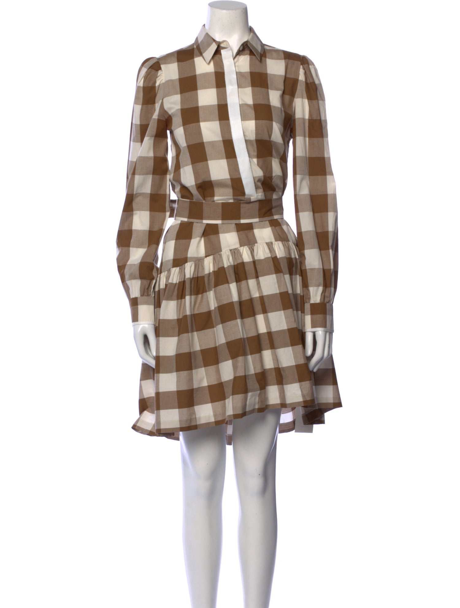 Pearl by Lela Rose Plaid Print Knee-Length Dress - Brown Dresses ...