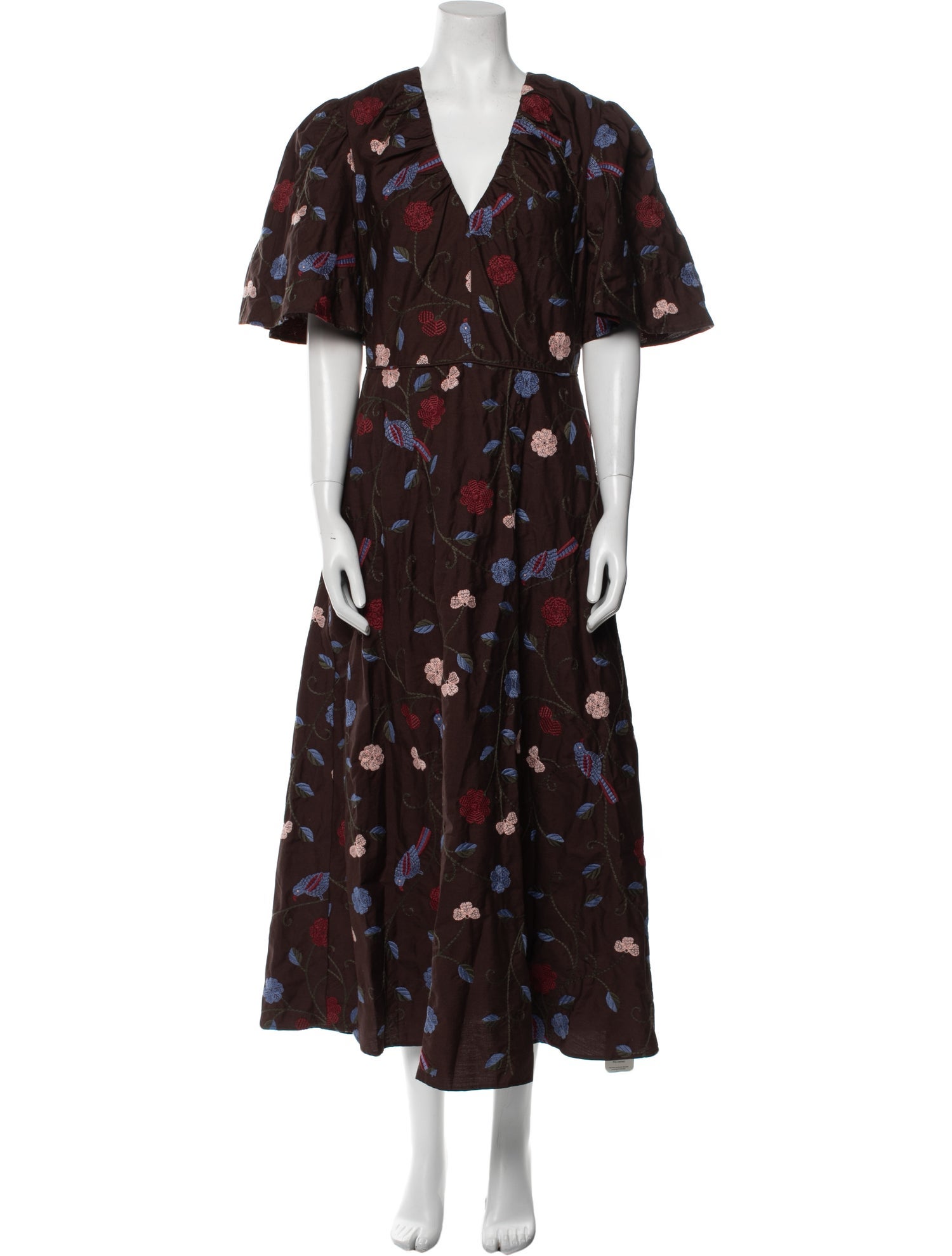 Pearl by Lela Rose Floral Print Long Dress w/ Tags - Brown Dresses ...