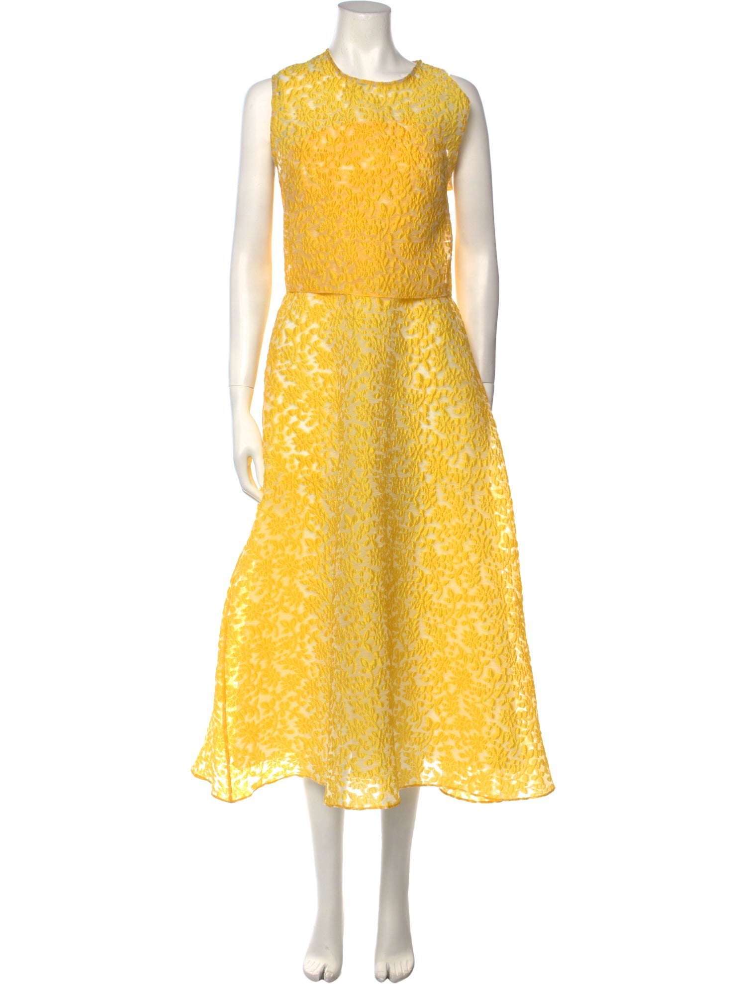 Pearl by Lela Rose Floral Print Long Dress - Yellow Dresses, Clothing ...