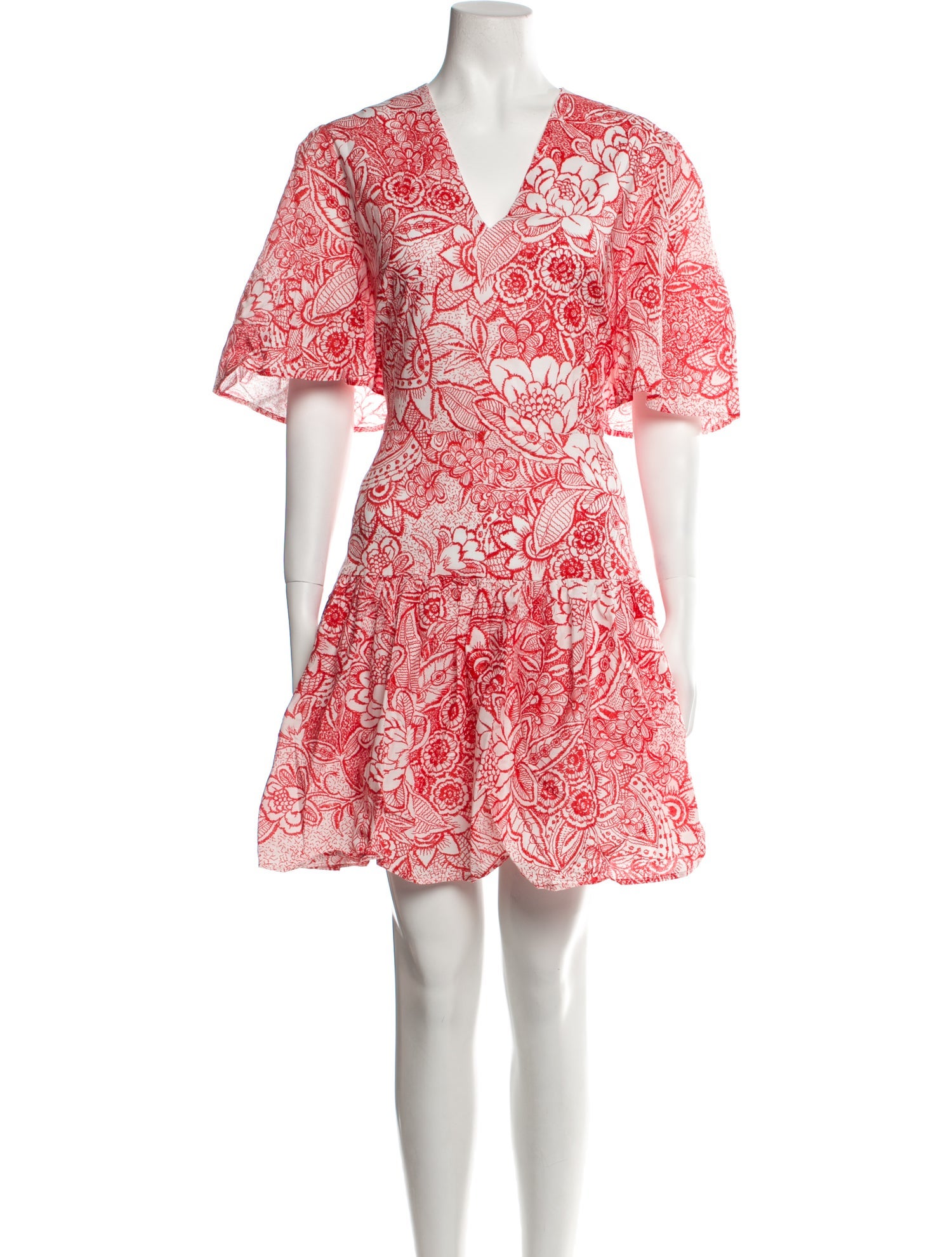 Pearl by Lela Rose Floral Print Knee-Length Dress w/ Tags - Red Dresses ...