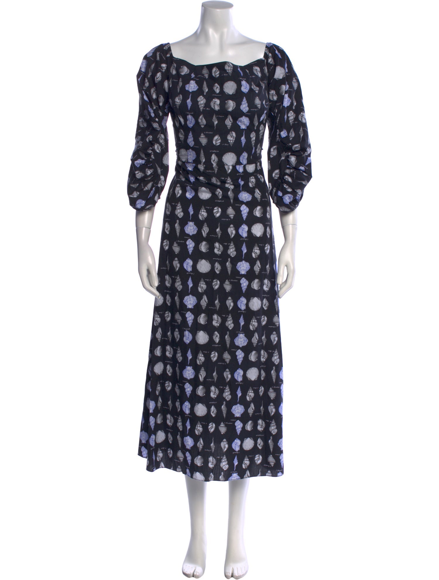 Pearl by Lela Rose Printed Midi Length Dress - Blue Dresses, Clothing ...