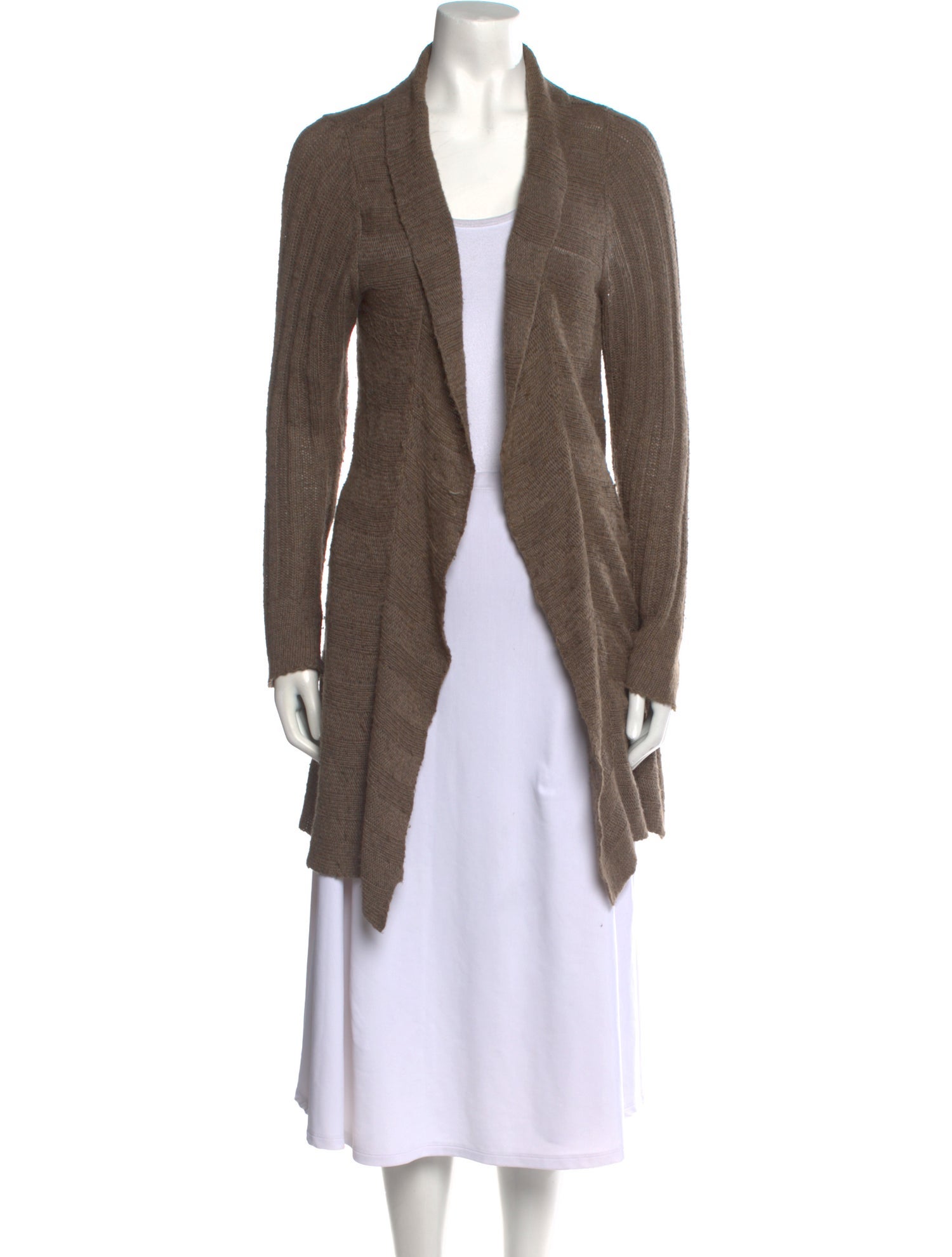 Qi Cashmere Open Front Sweater - Neutrals Knitwear, Clothing ...