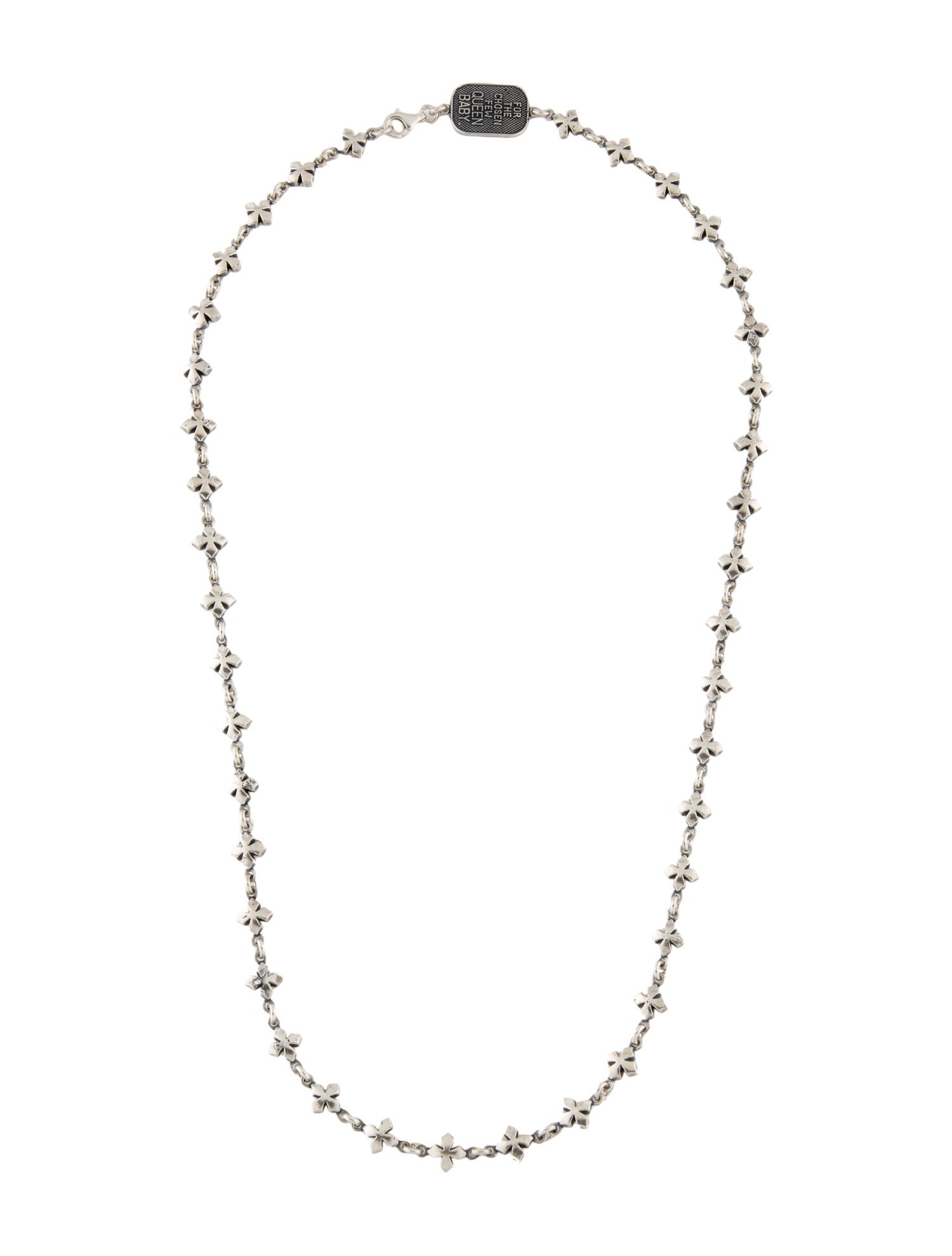 Queen Baby MB Small Cross Chain Necklace - Sterling Silver Chain ...