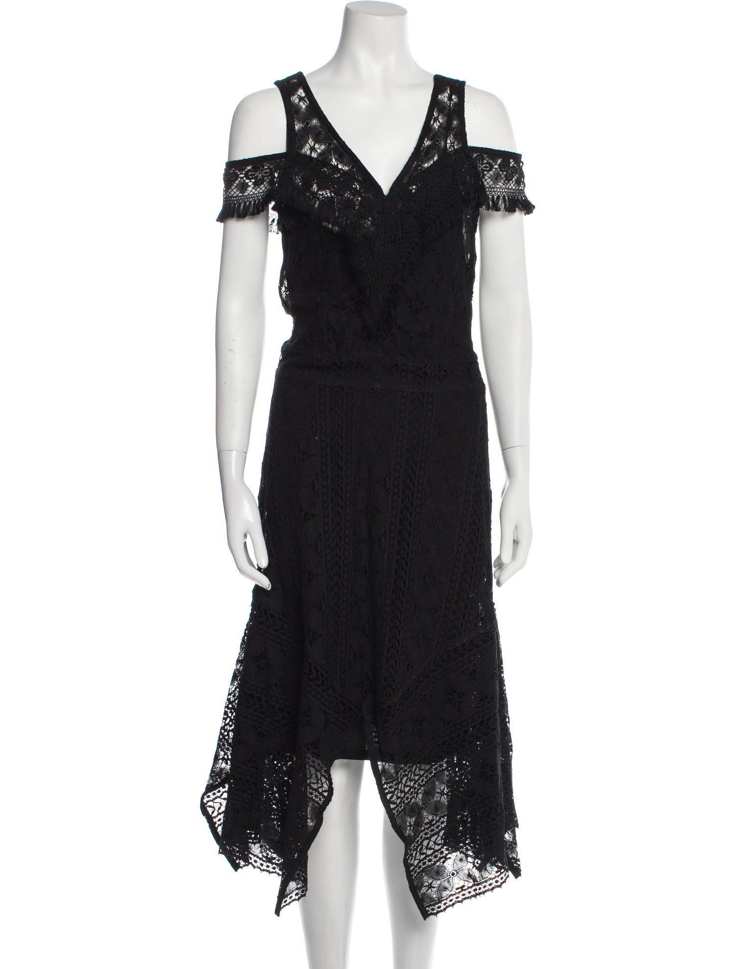 Rodebjer Lace Pattern Long Dress - Black Dresses, Clothing - WQZ23840 ...