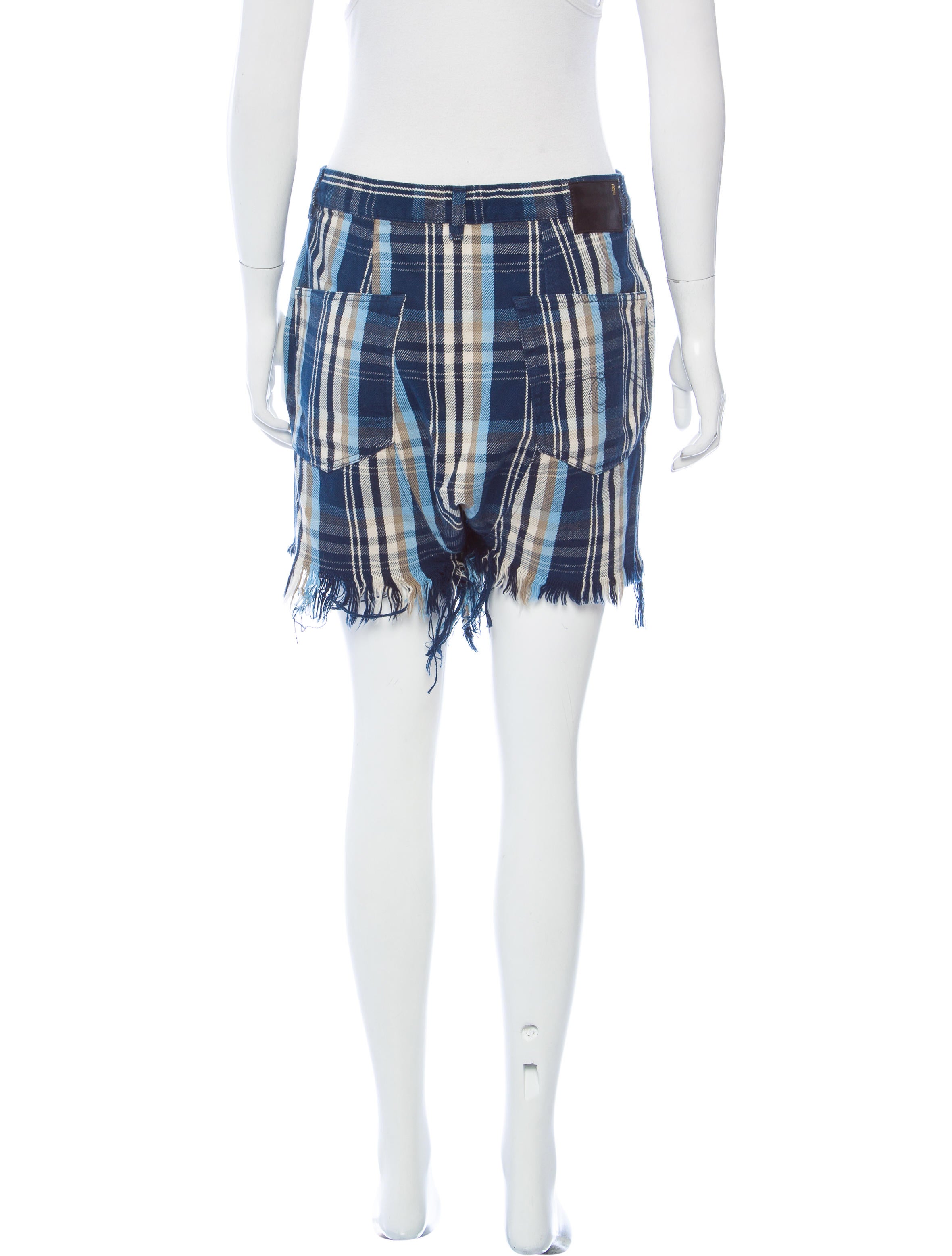 R13 Plaid Denim Mini Shorts - Clothing - WRA22953 | The RealReal