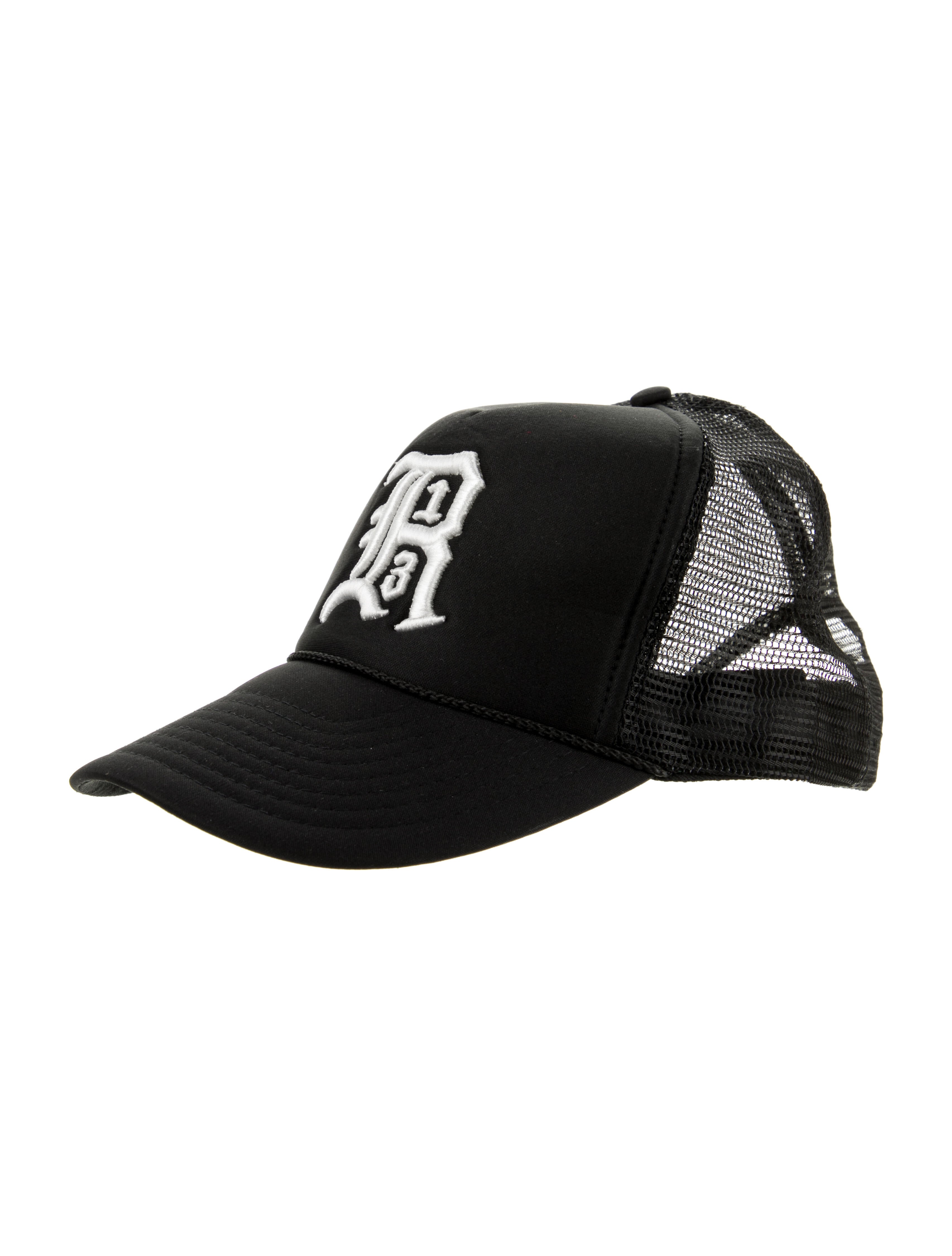 R13 Mesh Embroidered Trucker Hat w/ Tags - Black Hats, Accessories ...