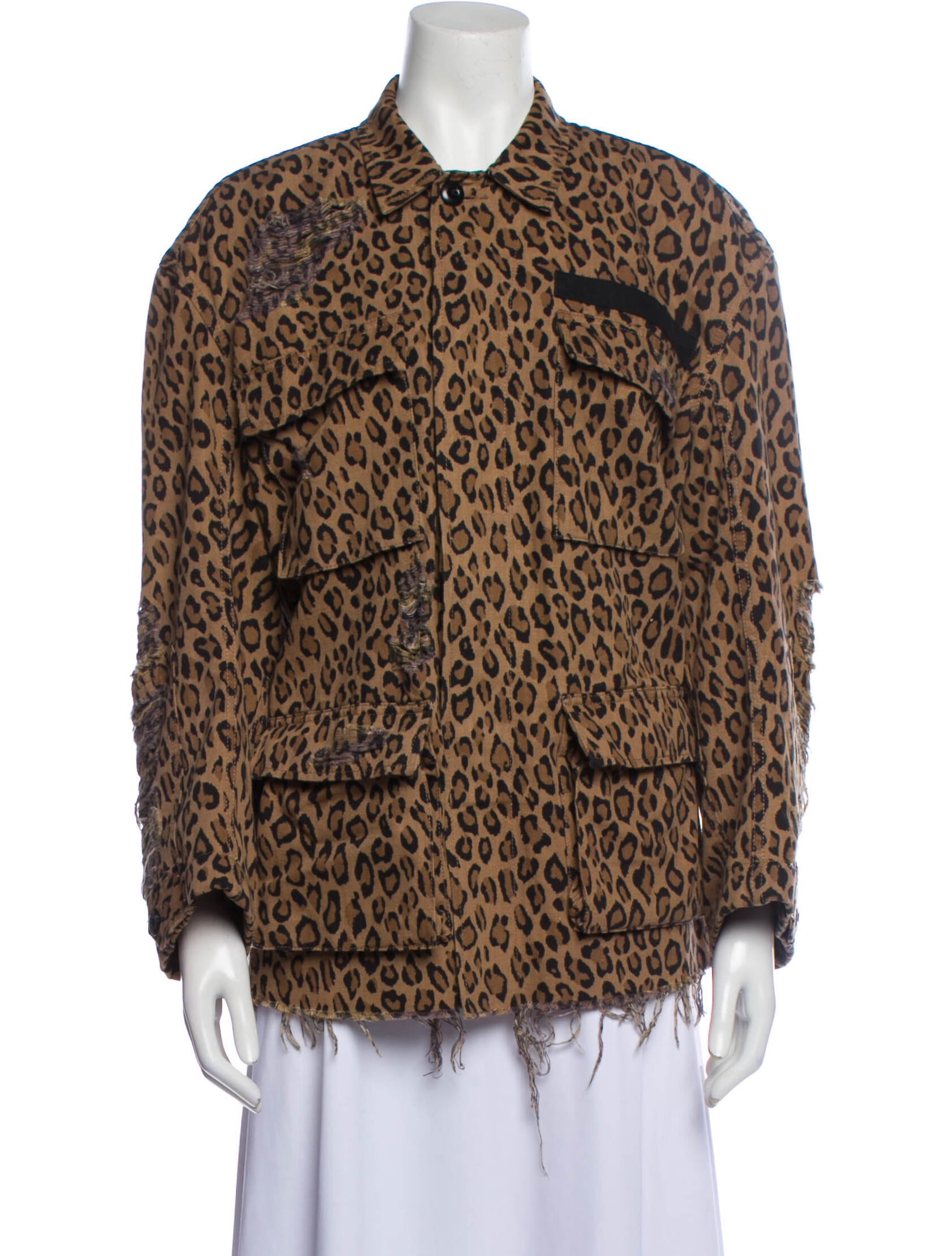 R13 Animal Print Utility Jacket - Brown Jackets, Clothing - WRA56173 ...
