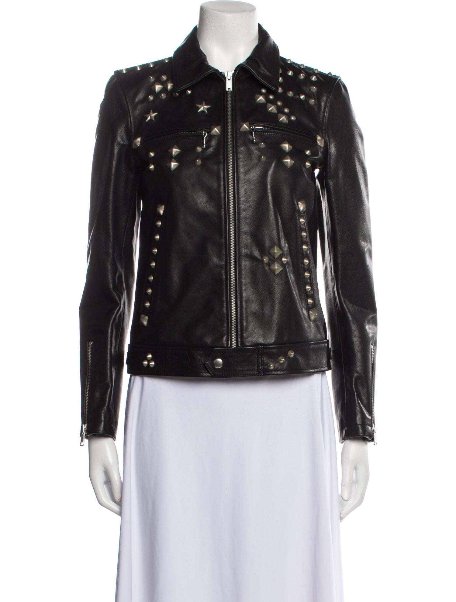 R13 Leather Biker Jacket - Black Jackets, Clothing - WRA66290 | The ...