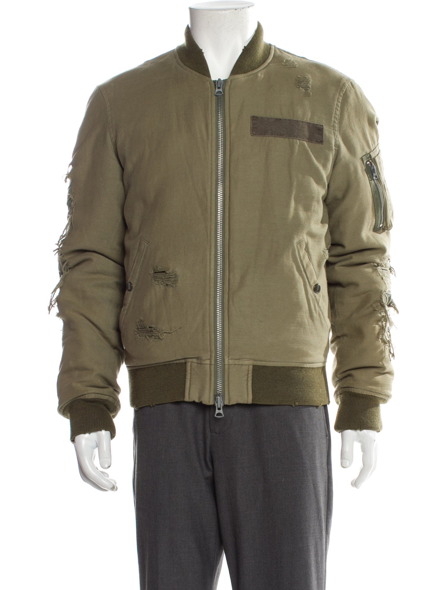 R13 Graphic Print Bomber Jacket - Green Outerwear, Clothing - WRA67483 ...