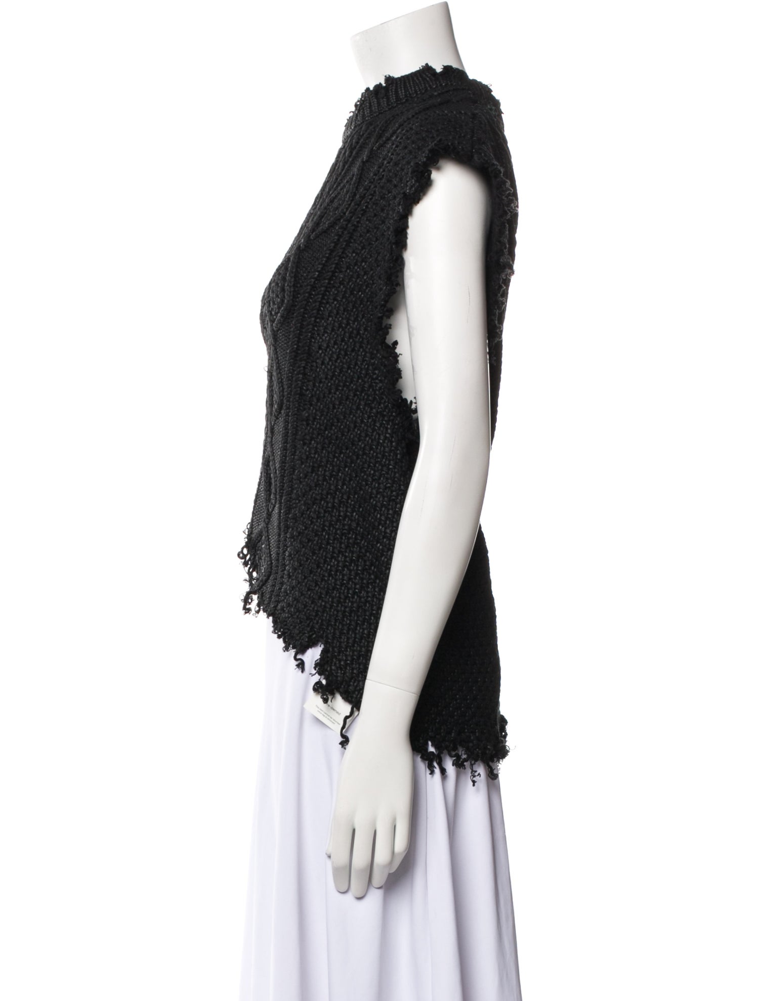 R13 2024 Boyfriend Cable Sweater Vest Sweater - Blue Knitwear, Clothing ...