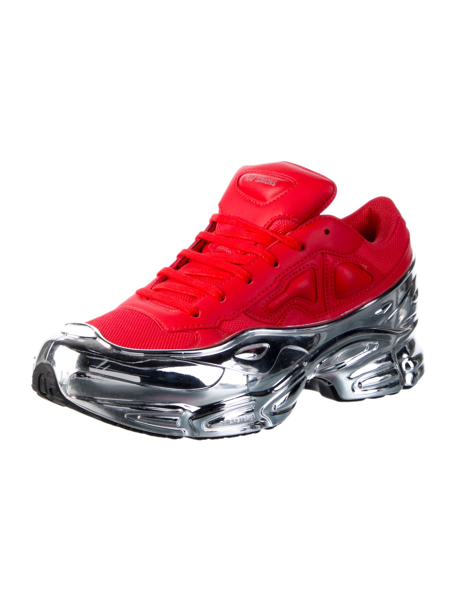 Raf Simons x adidas Patent Leather Colorblock Pattern Athletic Sneakers ...