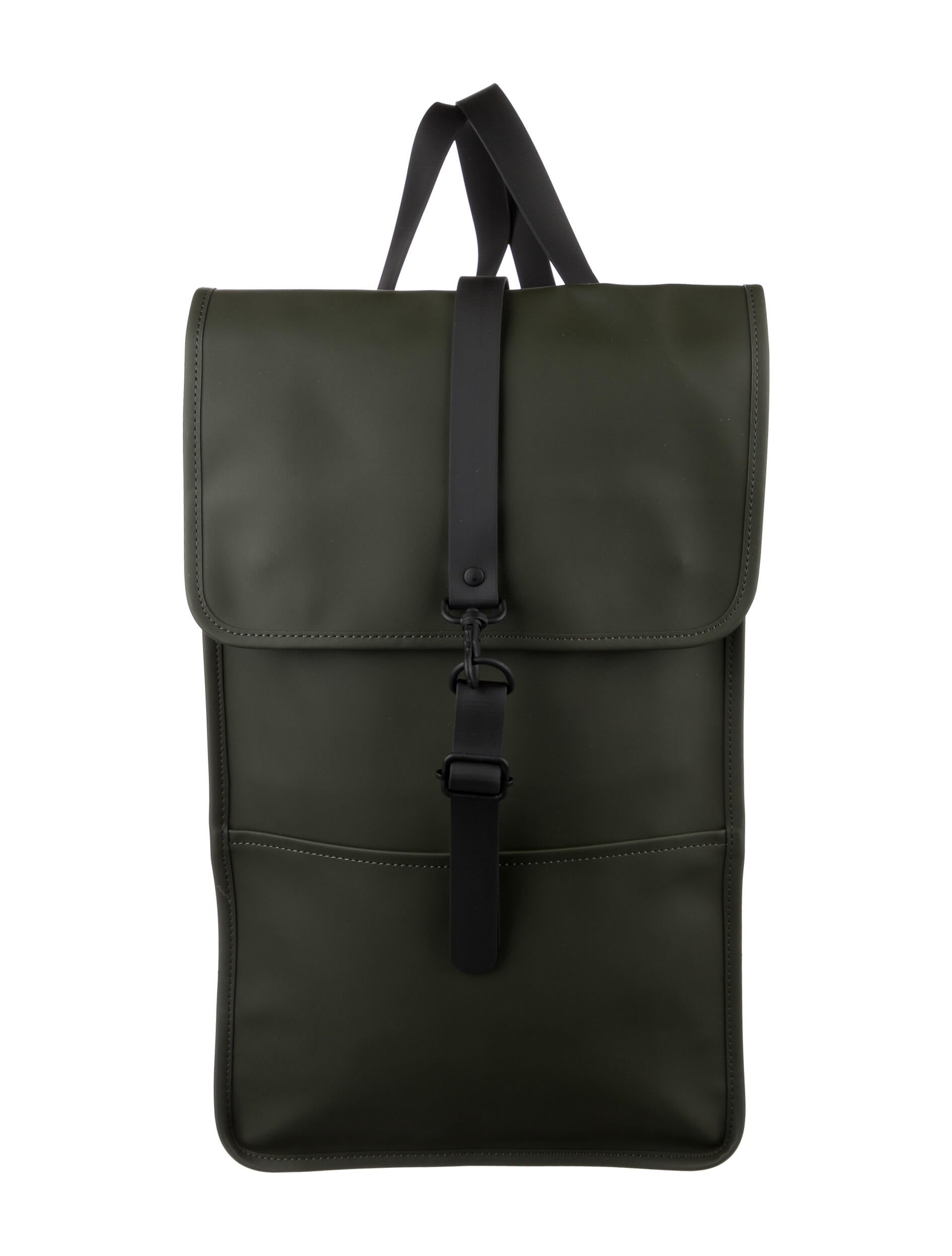 Rains Leather Backpack - Green Backpacks, Handbags - WRAIN20664 | The ...