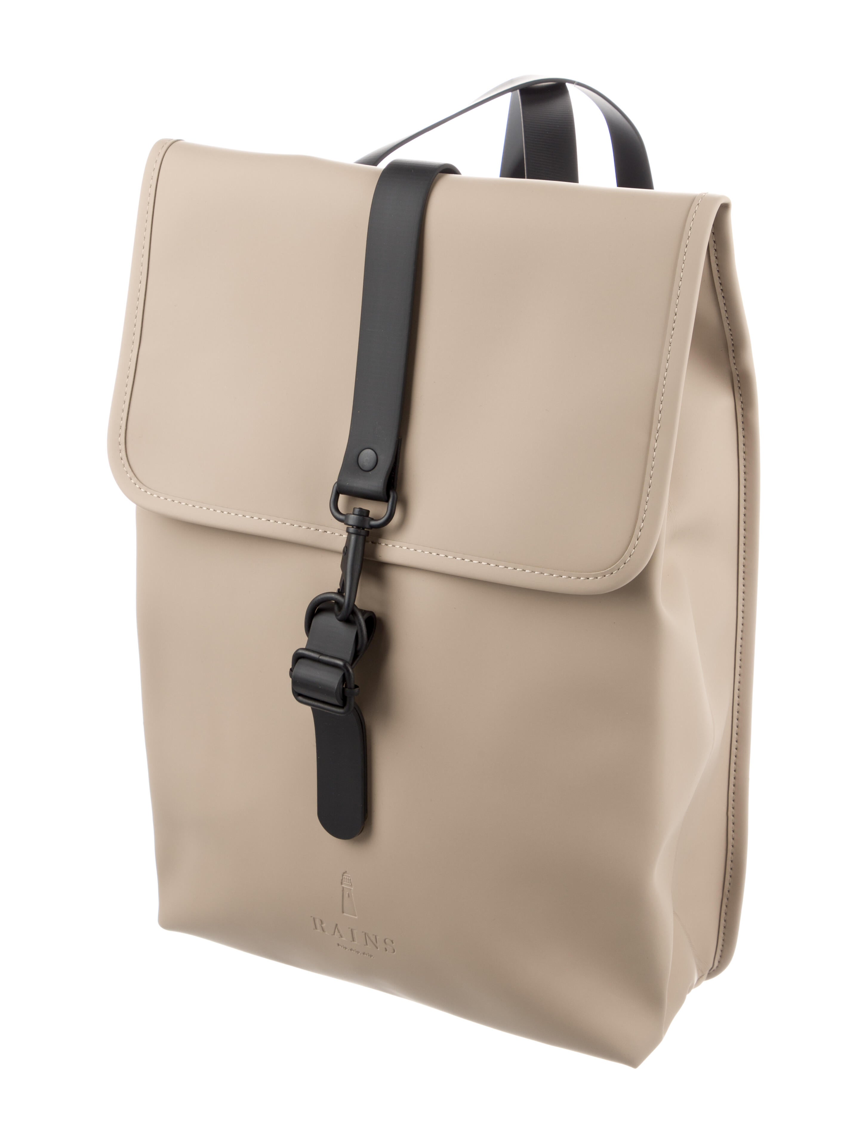 Rains Leather Backpack - Neutrals Backpacks, Handbags - WRAIN21009 ...