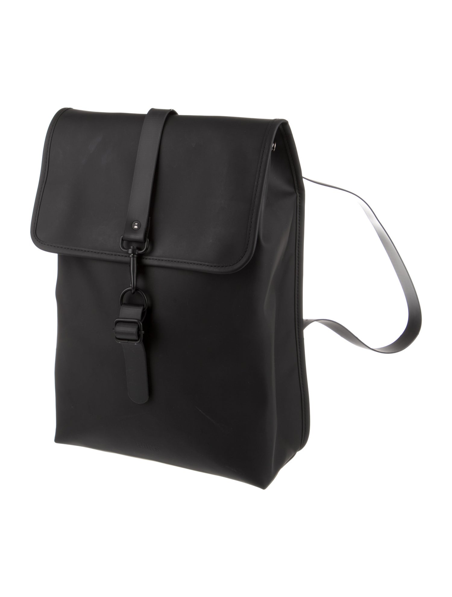 Rains Large Polyurethane Backpack - Black Backpacks, Handbags ...
