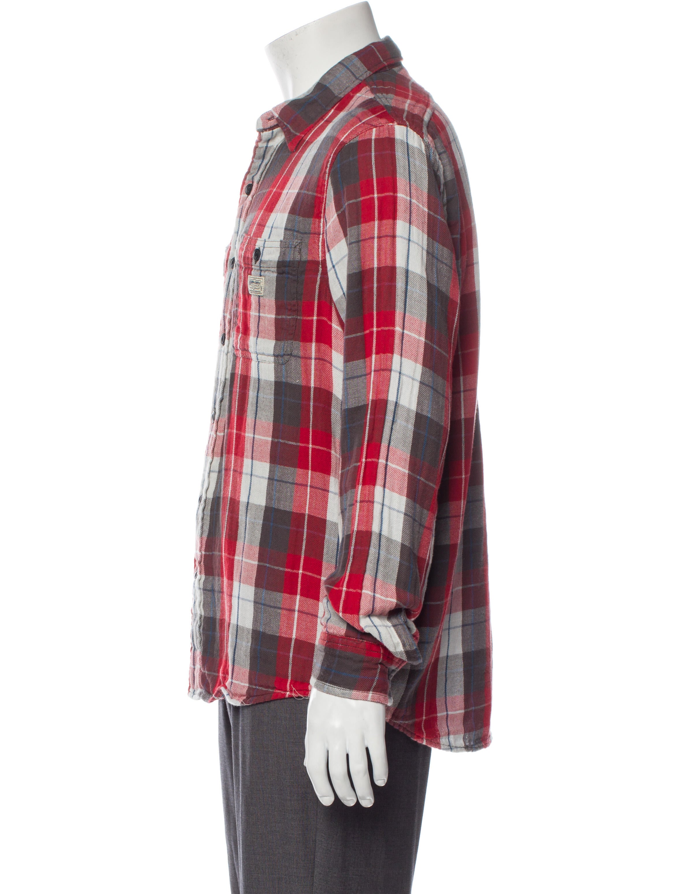Ralph Lauren Denim & Supply Plaid Print Long Sleeve Western Shirt - Red Casual Shirts, Clothing ...