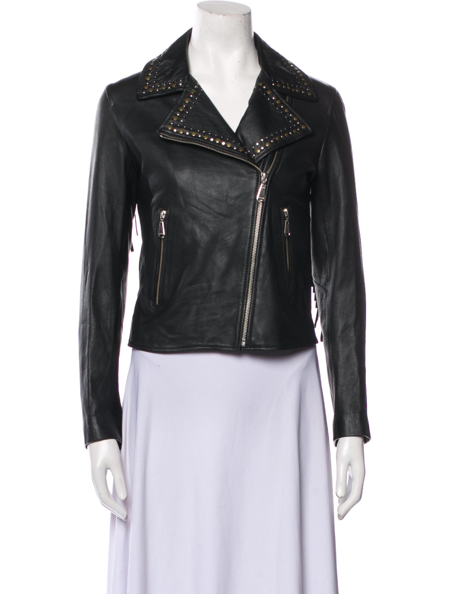 Rapsodia Vintage Leather Biker Jacket - Black Jackets, Clothing ...