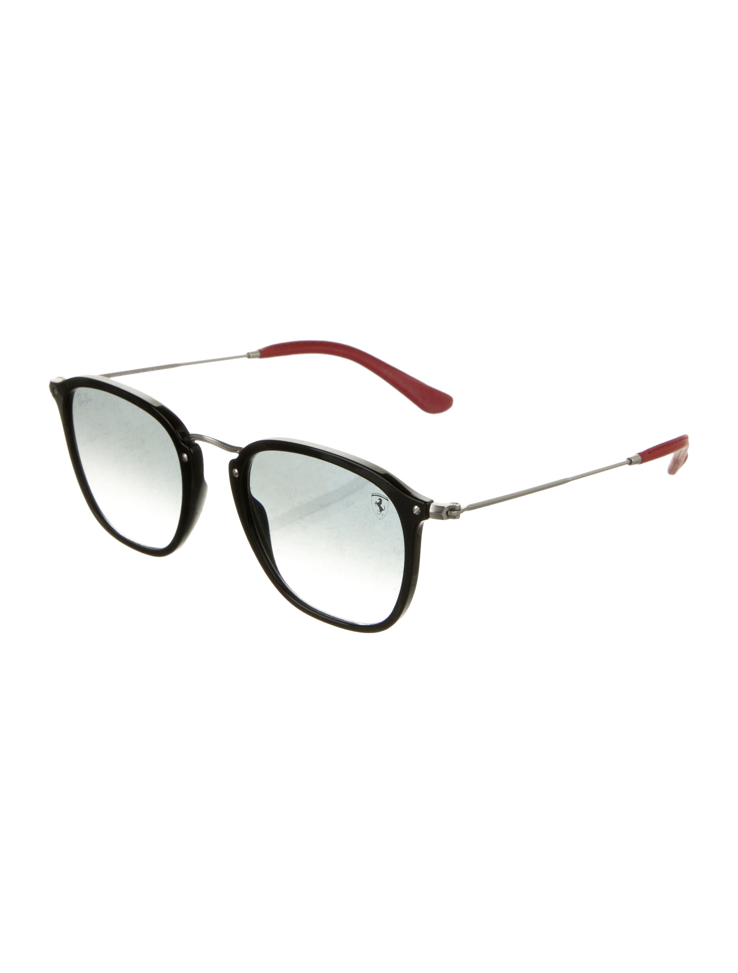 Ray Ban x Scuderia Ferrari Round Gradient Sunglasses - Black Sunglasses ...