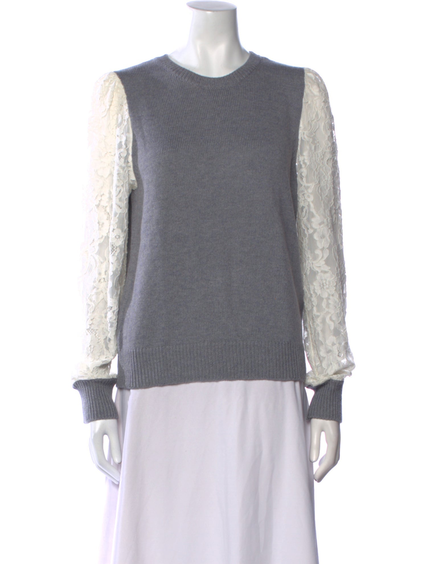 Rebecca Taylor Scoop Neck Sweater - Grey Knitwear, Clothing - WRB118654 | The RealReal