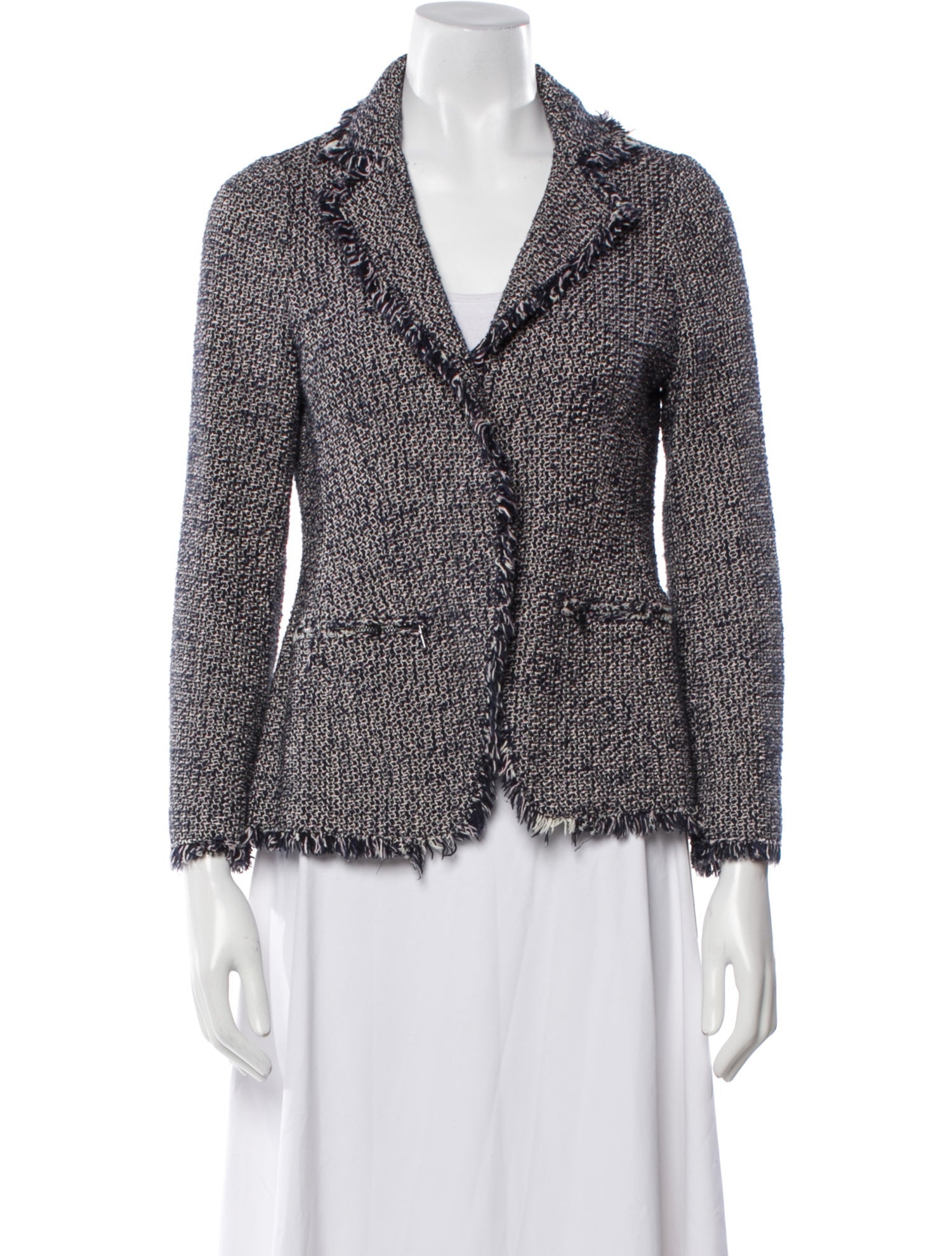 Rebecca Taylor Tweed Pattern Blazer - Blue Jackets, Clothing ...