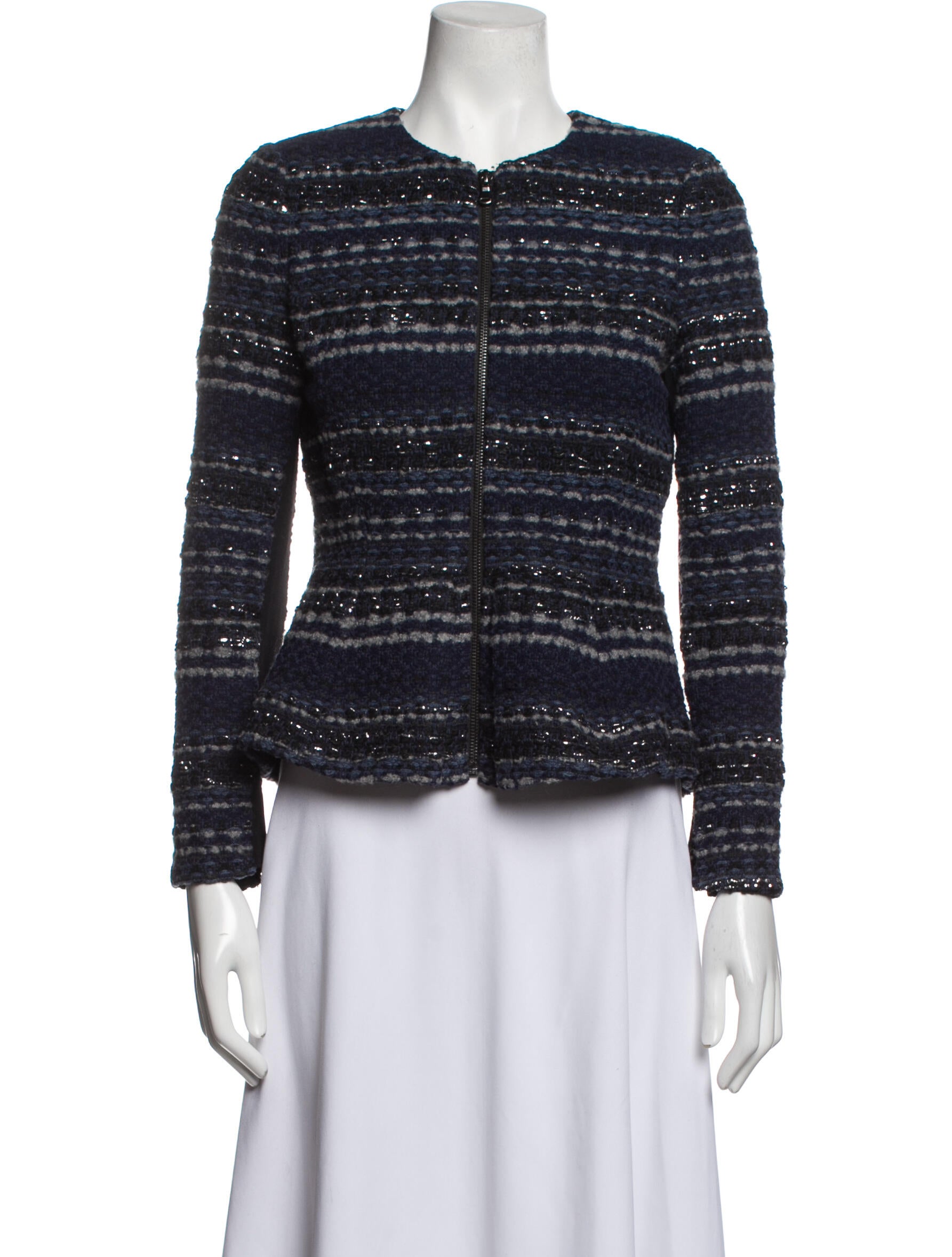 Rebecca Taylor Tweed Pattern Evening Jacket - Blue Jackets, Clothing ...