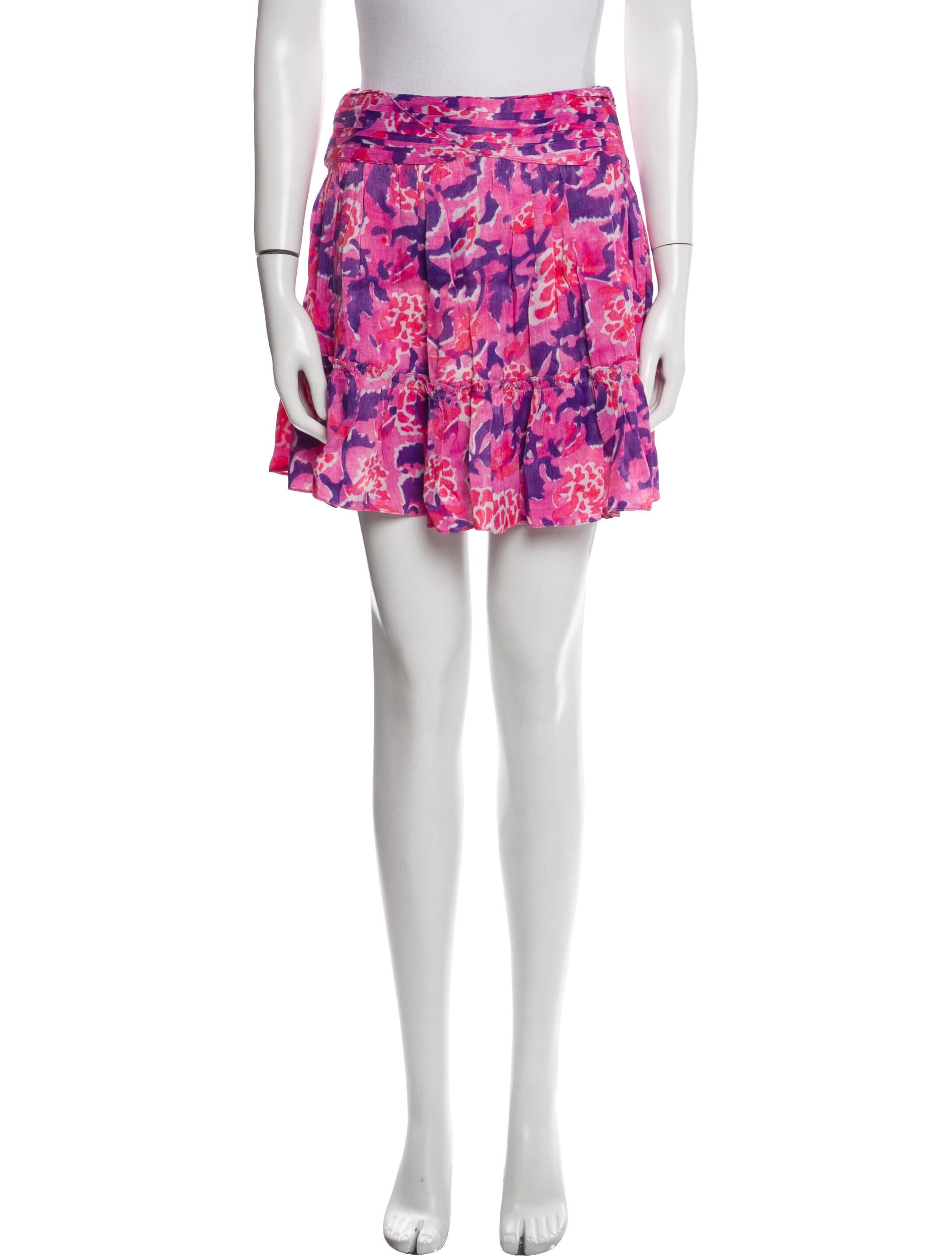 Rococo Sand Printed Mini Skirt - Pink Skirts, Clothing - WRCCS22615 ...